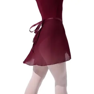 CAPEZIO Georgette Wrap Skirt - Burgundy