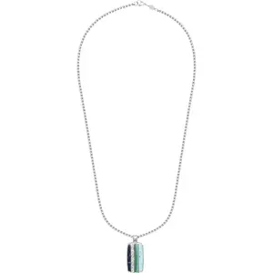 NIALAYA JEWELRY Gold Trinity Pendant Necklace - Silver/turquoise