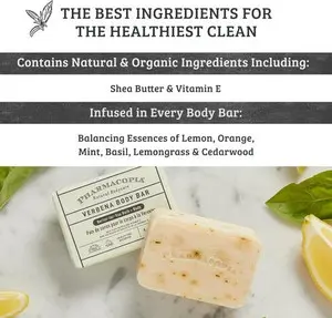 PHARMACOPIA NATURAL BODYCARE Verbena Body Bar3 Bar Bundle