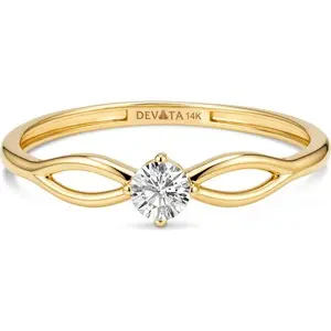 DEVATA Love Knot Ring In 14k With Cubic Zirconia - Gold