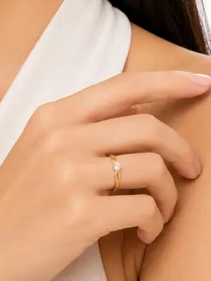 DEVATA Love Knot Ring In 14k With Cubic Zirconia