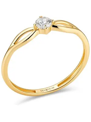 DEVATA Love Knot Ring In 14k With Cubic Zirconia