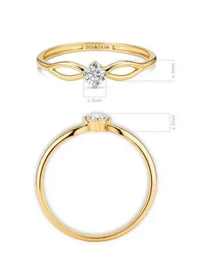 DEVATA Love Knot Ring In 14k With Cubic Zirconia
