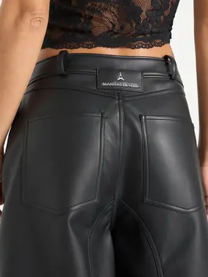 Manière De Voir Maniere De Voir Hazel Leather Wrapover Bermuda Shorts
