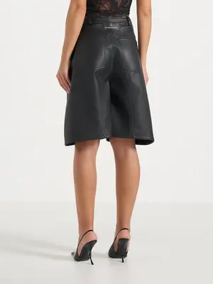 Manière De Voir Maniere De Voir Hazel Leather Wrapover Bermuda Shorts