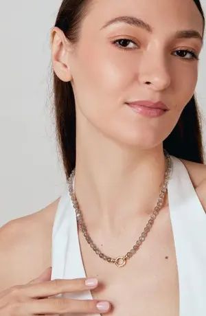 SYNA JEWELS And 18k Yellow Gold Beaded Necklace