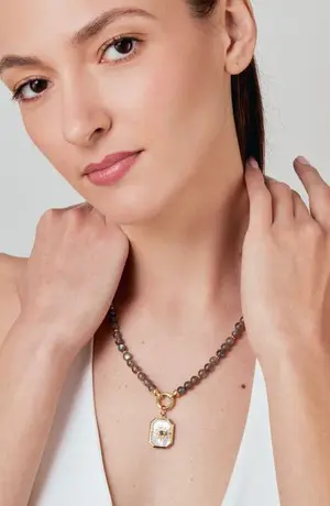 SYNA JEWELS And 18k Yellow Gold Beaded Necklace