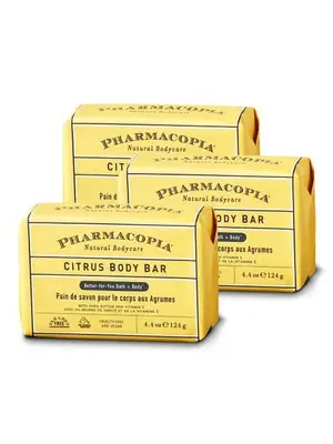 PHARMACOPIA NATURAL BODYCARE Citrus Body Bar3 Bar Bundle - White