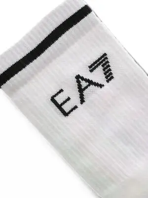 Emporio Armani Ea7 Logo Print Terry Crew Socks