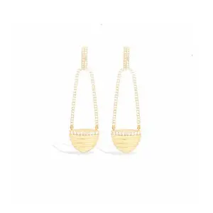 CAMPBELL + CHARLOTTE Found Cap Chandelier Earring - Diamond-gold
