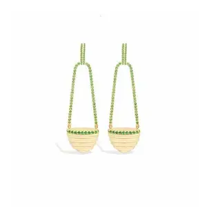 CAMPBELL + CHARLOTTE Found Cap Chandelier Earring - Tsavorite-gold