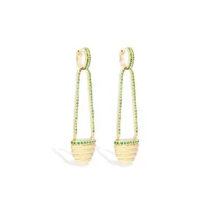 CAMPBELL + CHARLOTTE Found Cap Chandelier Earring - Tsavorite-gold
