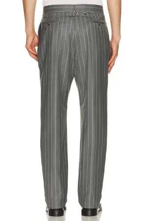Thom Browne Fit Backstrap Wool Flannel Chalk Stripe Trouser