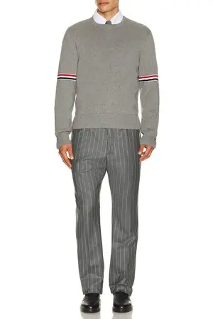 Thom Browne Fit Backstrap Wool Flannel Chalk Stripe Trouser