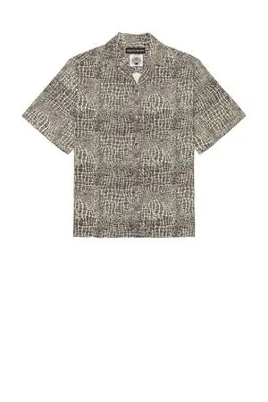 WACKO MARIA Wolf's Head 50's Short Sleeve Shirt Type 3 In Brown
