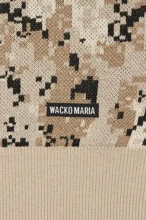 WACKO MARIA Digital Camo Jacquard Cardigan - Beige