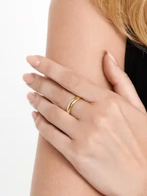 DEVATA 4mm Classic Dome Band Ring In 14k