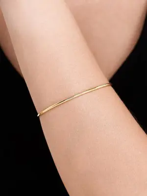 DEVATA 14k Yellow 2mm Hinged Bangle Bracelet