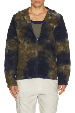 THISISNEVERTHAT Crochet Knit Zip Hoodie