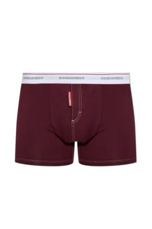Dsquared2 Cotton Boxers With Logo - Burgundy