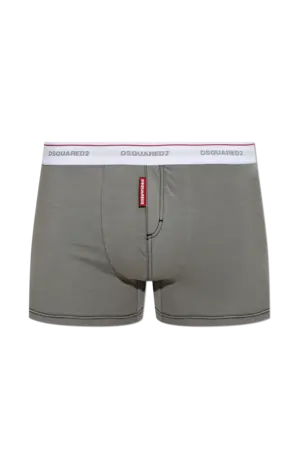 Dsquared2 Cotton Boxers With Logo - Grey
