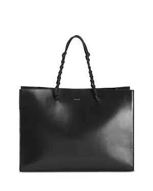 JIL SANDER Tangle Large Leather Tote Bag - Black