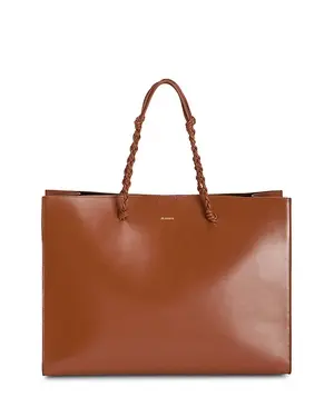 JIL SANDER Tangle Large Leather Tote Bag - Tan
