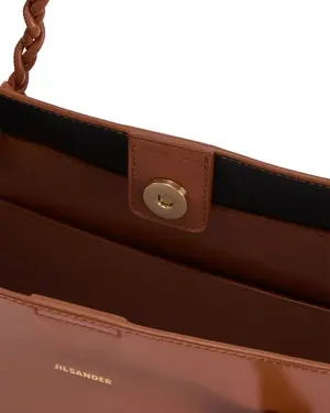 JIL SANDER Tangle Large Leather Tote Bag - Tan