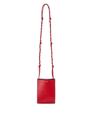 JIL SANDER Tangle Leather Shoulder Bag - Red