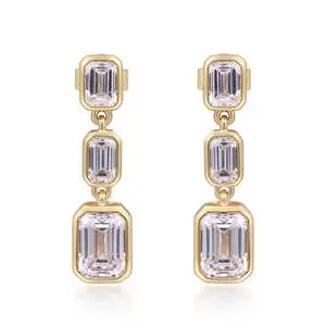 MYGEMMA 3.48 Ctw Lab-grown Diamond Drop Earrings In 14k Yellow Gold - Yellow_gold