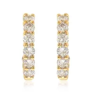 MYGEMMA 2.13 Ctw Lab-grown Diamond Hoop Earrings In Yellow Gold - Yellow_gold