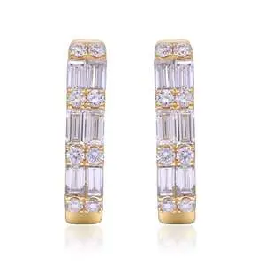 MYGEMMA 0.76 Ctw Lab-grown Diamond Hoop Earrings In Yellow Gold - Yellow_gold