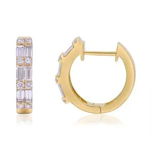 MYGEMMA 0.76 Ctw Lab-grown Diamond Hoop Earrings In Yellow Gold