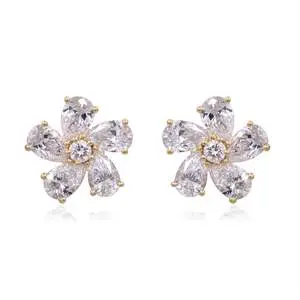 MYGEMMA 2.7 Ctw Yellow Gold Lab-grown Diamond Earrings - Yellow_gold