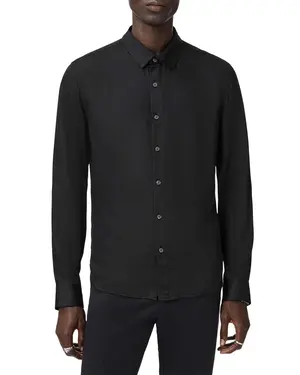John Varvatos Ross Long Sleeve Button Front Shirt - Black
