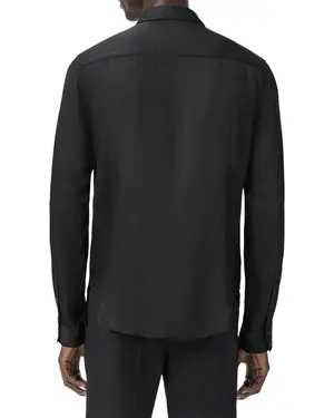 John Varvatos Ross Long Sleeve Button Front Shirt - Black