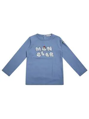 Moncler Baby Long Sleeve T-shirt - Blu