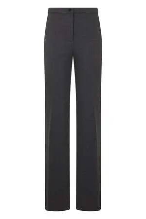 Pinko High-waist Straight-cut Crease Trousers - Heather Grey