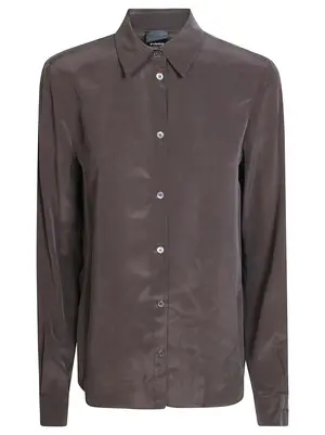 Pinko Pinko Crepe Crackers Shirt Marrone