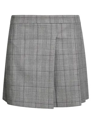 Pinko Giunco Wool Blend Plaid Skirt