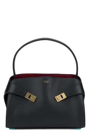 FERRAGAMO Hug M Top Handle Handbag - Black
