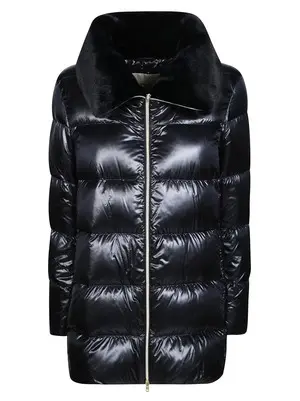 Herno A-shape Ultralight Nylon Faux-leather Jacket For - Nero