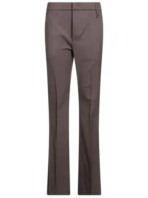 DONDUP Lexi Skinny-fit Tailored Trousers With Charm In Stretch Wool Gabardine - Marrone