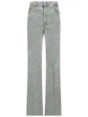 DONDUP Amber Wide-leg Needlecord Jeans - Verde