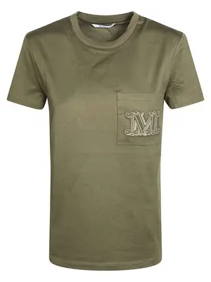 Max Mara Papaia Crewneck T-shirt With Pocket Detail