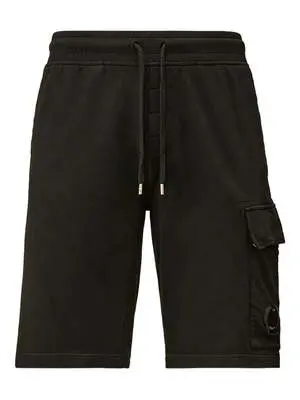 C.P. COMPANY Cotton Fleece Bermuda Shorts With Lens Detail
