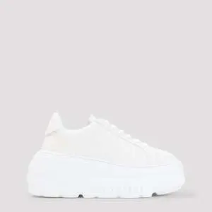 Casadei Leather Sneakers With Platform Heel - White