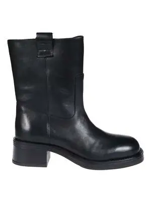 ALOHAS Sleek Vintage-effect Leather Boots For - Nero
