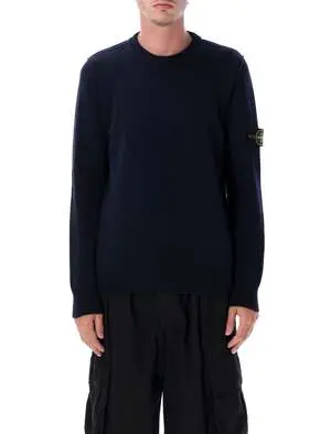 Stone Island Stone Island Crewneck Sweater With Badge Detail Blu