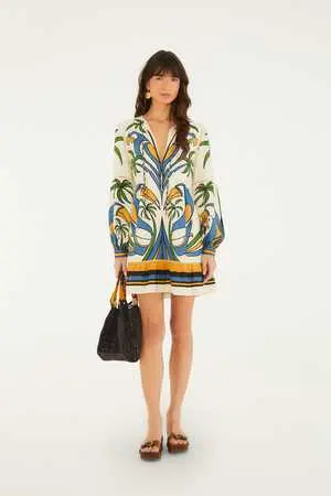 Oversized Printed Mini Shirtdress